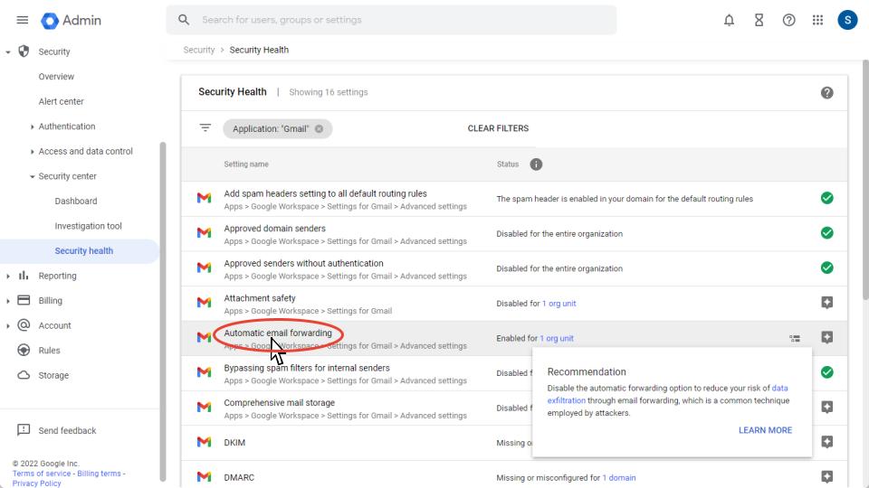 Keep data safe with Google Workspace security center advanced analytics & threat intelligence tools